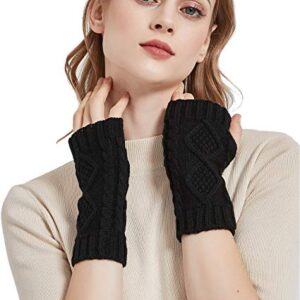 Novawo Women's Hand Crochet Winter Warm Fingerless Arm Warmers Gloves