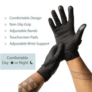 MetaFlex Arthritis Pain Relief Gloves - Therapeutic Compression Glove & Wearable Grip Strengthener - Adjustable Resistance Bands for Swelling Relief and Mobility Improvement