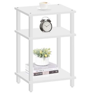 tutotak end table, side table, nightstand, 3-tier storage shelf, sofa table for small space, living room, bed room tb01bw049