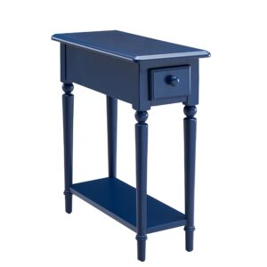 leick home coastal narrow side table, navy blue