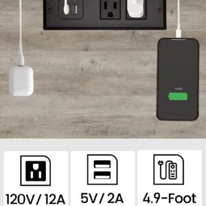 TUTOTAK Set of 2 End Table with Charging Station, Side Table with USB Ports and Outlets, Nightstand, 3-Tier Storage Shelf, Sofa Table for Small Space TB01BG0422