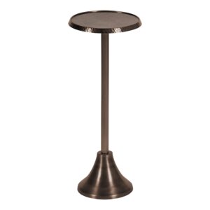 kate and laurel sanzo decorative modern pedestal side table for use as indoor plant stand or bedroom nightstand, 9x9x23, bronze