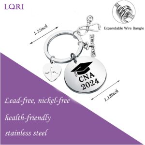 LQRI CNA 2024 Keychain CNA Gift CNA Stethoscope Medical Jewelry Certified Nursing Assistant Gift CNA Graduation Gifts(CNA)