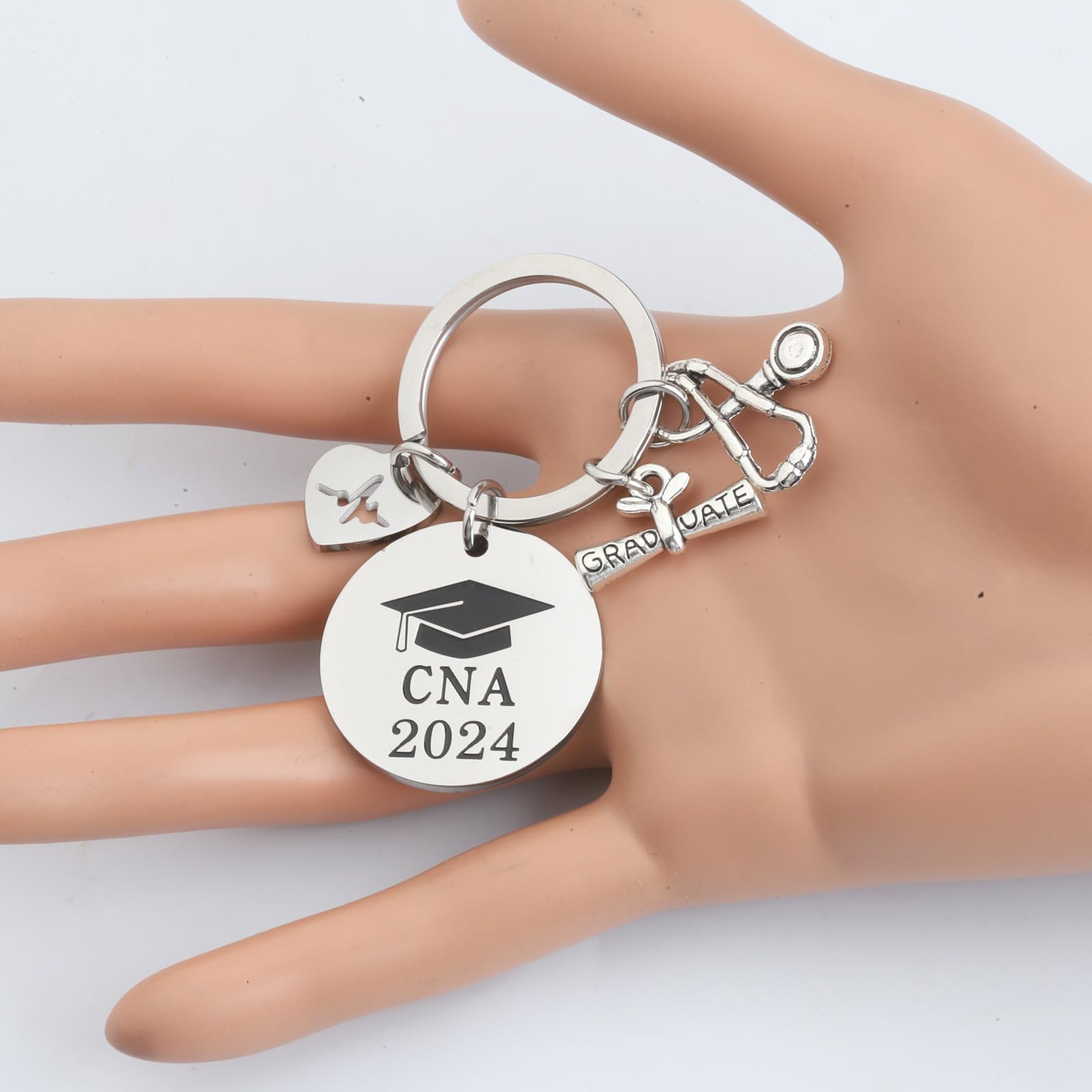 LQRI CNA 2024 Keychain CNA Gift CNA Stethoscope Medical Jewelry Certified Nursing Assistant Gift CNA Graduation Gifts(CNA)