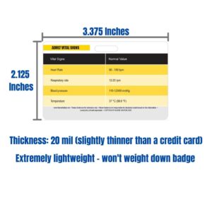 Essential CNA/MA/Tech Horizontal Reference 7 Badge Card Set - Perfect for Technicians, Medical Assistants and Certified Nursing Assistants!