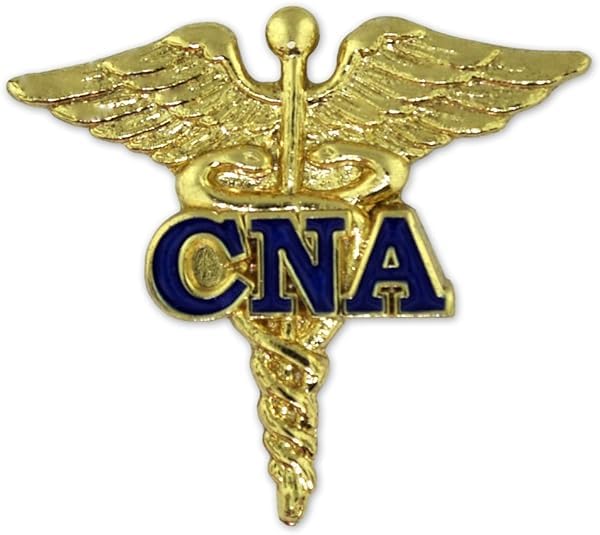 PinMart's Caduceus Nursing Enamel Lapel Pin - Ideal CNA or Medical Assistant Badge - Patient Care Technician Accessories for Lanyards and Nursing Scrubs or CNA Graduation Gifts and Pinning Ceremonies