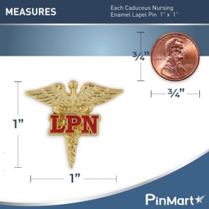 PinMart's Caduceus Nursing Enamel Lapel Pin - Ideal CNA or Medical Assistant Badge - Patient Care Technician Accessories for Lanyards and Nursing Scrubs or CNA Graduation Gifts and Pinning Ceremonies