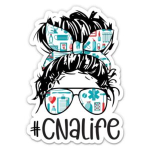 cna life sticker - 5" laptop sticker - waterproof vinyl for car, phone, water bottle - cna certified nursing assistant decal