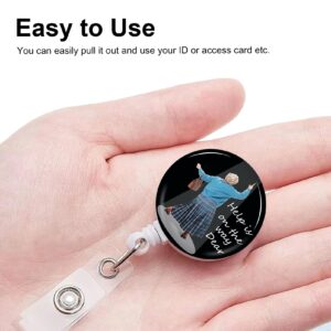 Help is on The Way Dear Badge Reel,Funny Badge Reels Retractable,Badge Holder Retractable Clip，Retractable Badge Holders for Nurses Office Teacher Blcak