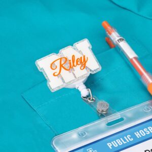 Custom Cute Name Retractable Badge Reel RN CNA LPN CMA MA PCT LVN BSN PT FOC LAB MLS Badge Reel for Nurses | Personalized Acrylic Nurse Badge Holder RN | Nurse Id Decor | Nurse Gift Doctor Gift