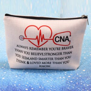 G2TUP CNA Gifts for Women Nurse Doctor Appreciation Stethoscope Makeup Bag Gift Nursing Zippered Travel Bag(CNA)