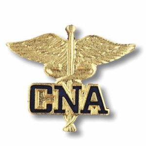 emi cna (certified nursing assistant) emblem pin on caduceus