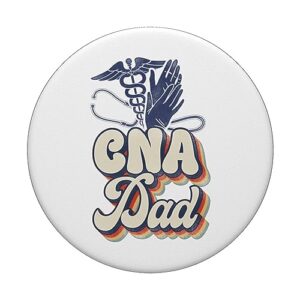 CNA Nurse Certified Nursing Assistant Retro Vintage Cna Dad PopSockets Standard PopGrip