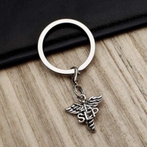 Miss Pink CNA Certified Nurse Assistant Gifts Medical Caduceus Keychain Women Men Jewelry for Graduation Brithday Christmas