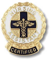 emi certified nursing assistant (cna) emblem round emblem pin - wreath edge