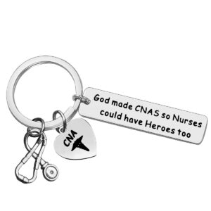 cna gift certified nursing assistant gift god made cnas so nurses could have heroes too keychain graduation gift for cna stethoscope medical keychain nursing school student gift,nurse keychain