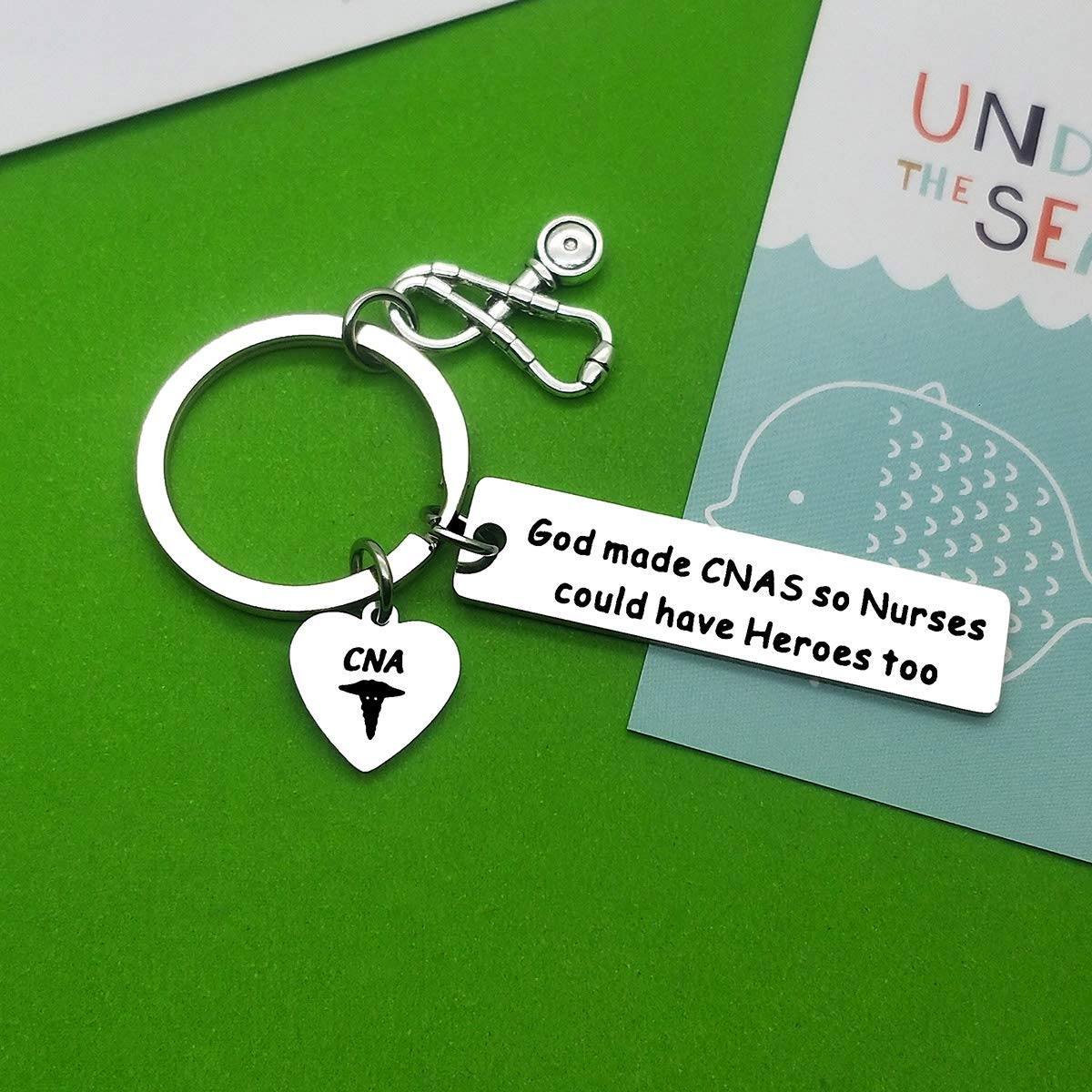 CNA Gift Certified Nursing Assistant Gift God Made CNAS So Nurses Could Have Heroes Too Keychain Graduation Gift for CNA Stethoscope Medical Keychain Nursing School Student Gift,Nurse keychain