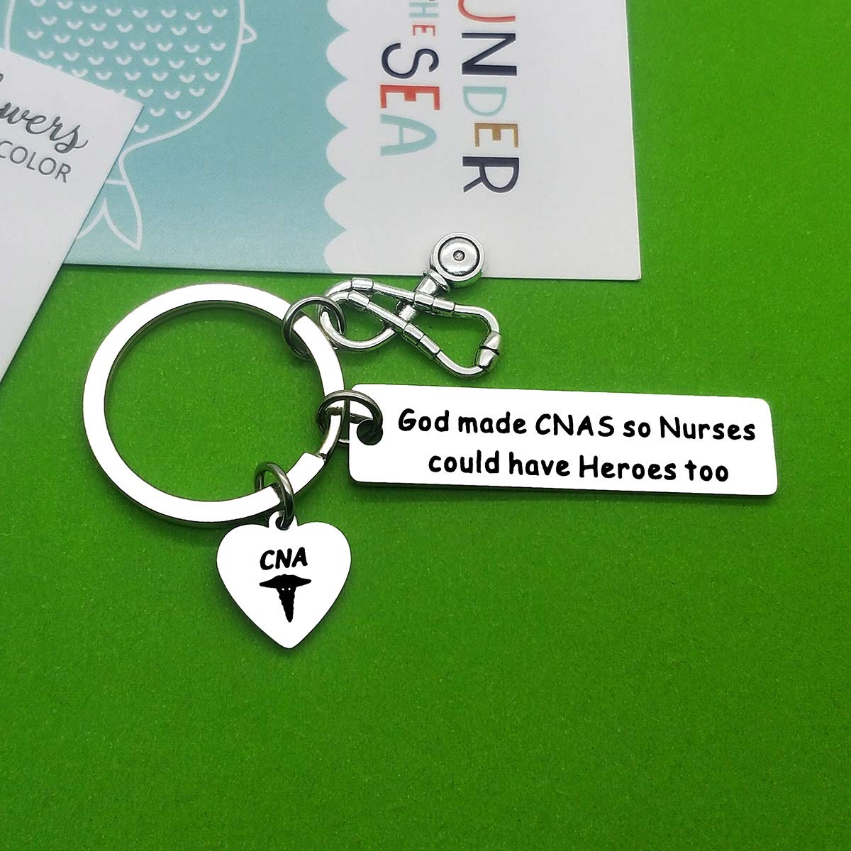 CNA Gift Certified Nursing Assistant Gift God Made CNAS So Nurses Could Have Heroes Too Keychain Graduation Gift for CNA Stethoscope Medical Keychain Nursing School Student Gift,Nurse keychain