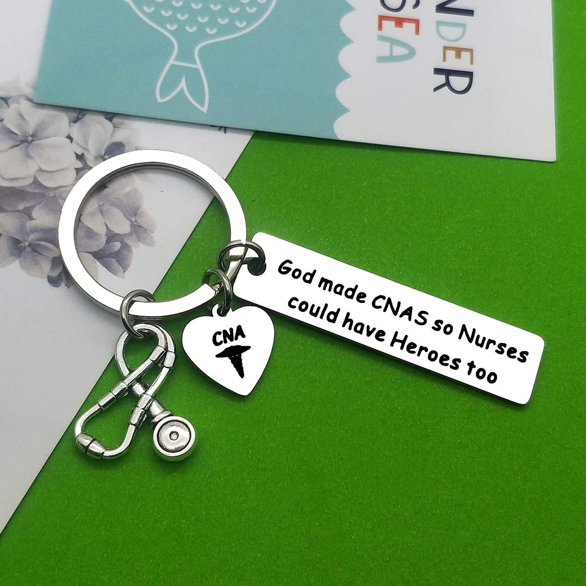 CNA Gift Certified Nursing Assistant Gift God Made CNAS So Nurses Could Have Heroes Too Keychain Graduation Gift for CNA Stethoscope Medical Keychain Nursing School Student Gift,Nurse keychain