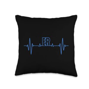 cool er for men women emergency room nurse doctor nursing throw pillow