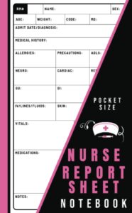 nurse report sheet notebook pocket size: brain sheet pocket notebook