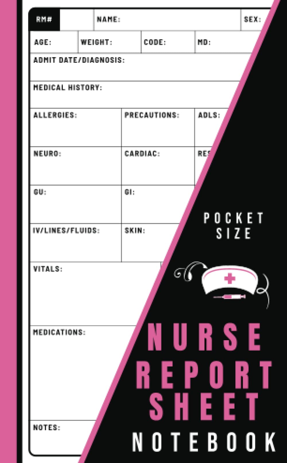 Nurse Report Sheet Notebook Pocket Size: Brain Sheet Pocket Notebook