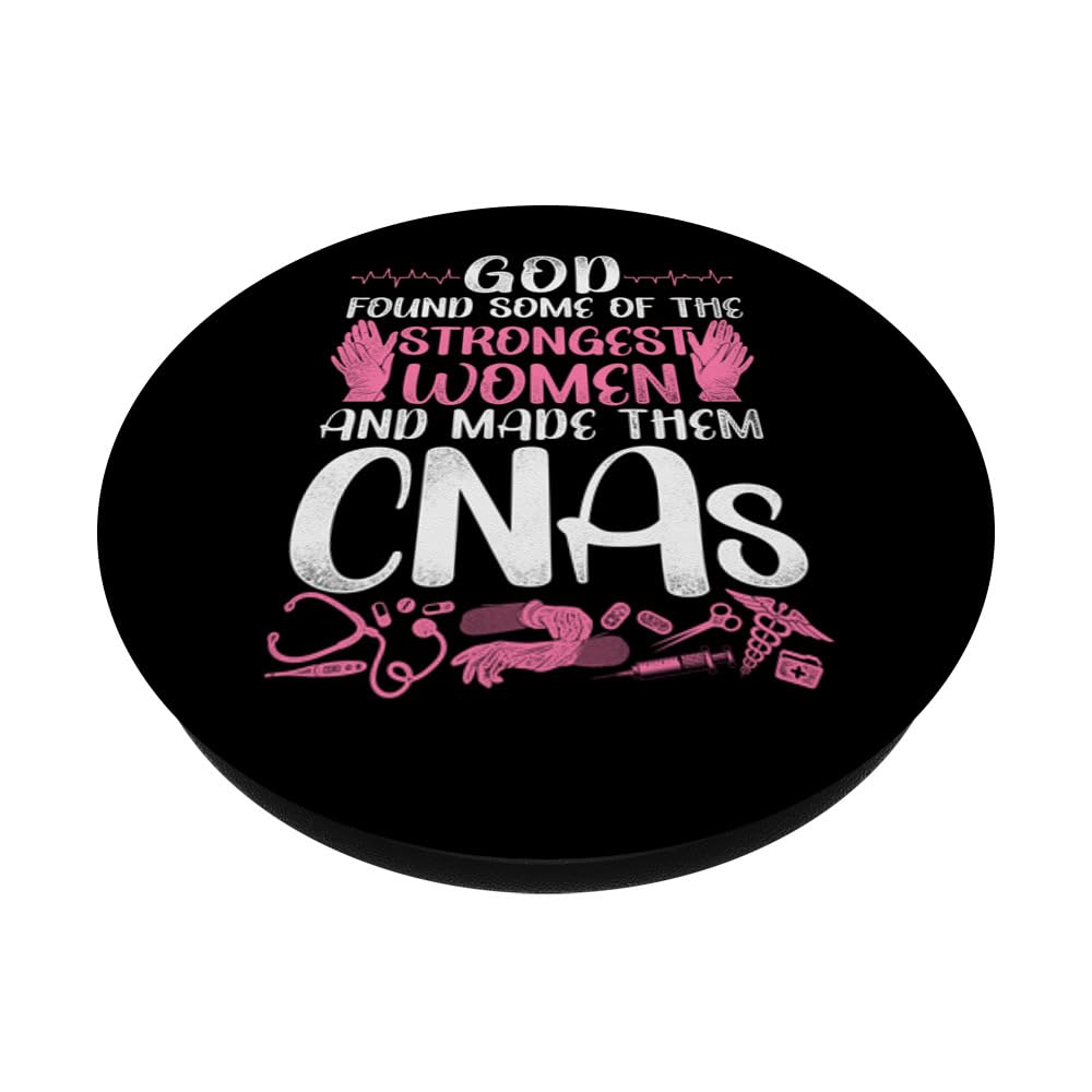 CNA Nurse Certified Nursing Assistant Female Girl God Found PopSockets Standard PopGrip