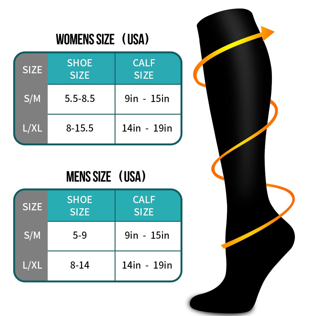 COOLOVER Copper Compression Socks for Women and Men(6 Pairs)-Best Support for Running, Athletic, Nursing, Travel