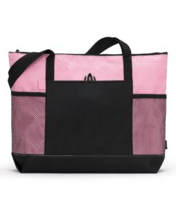 select zippered tote - pink