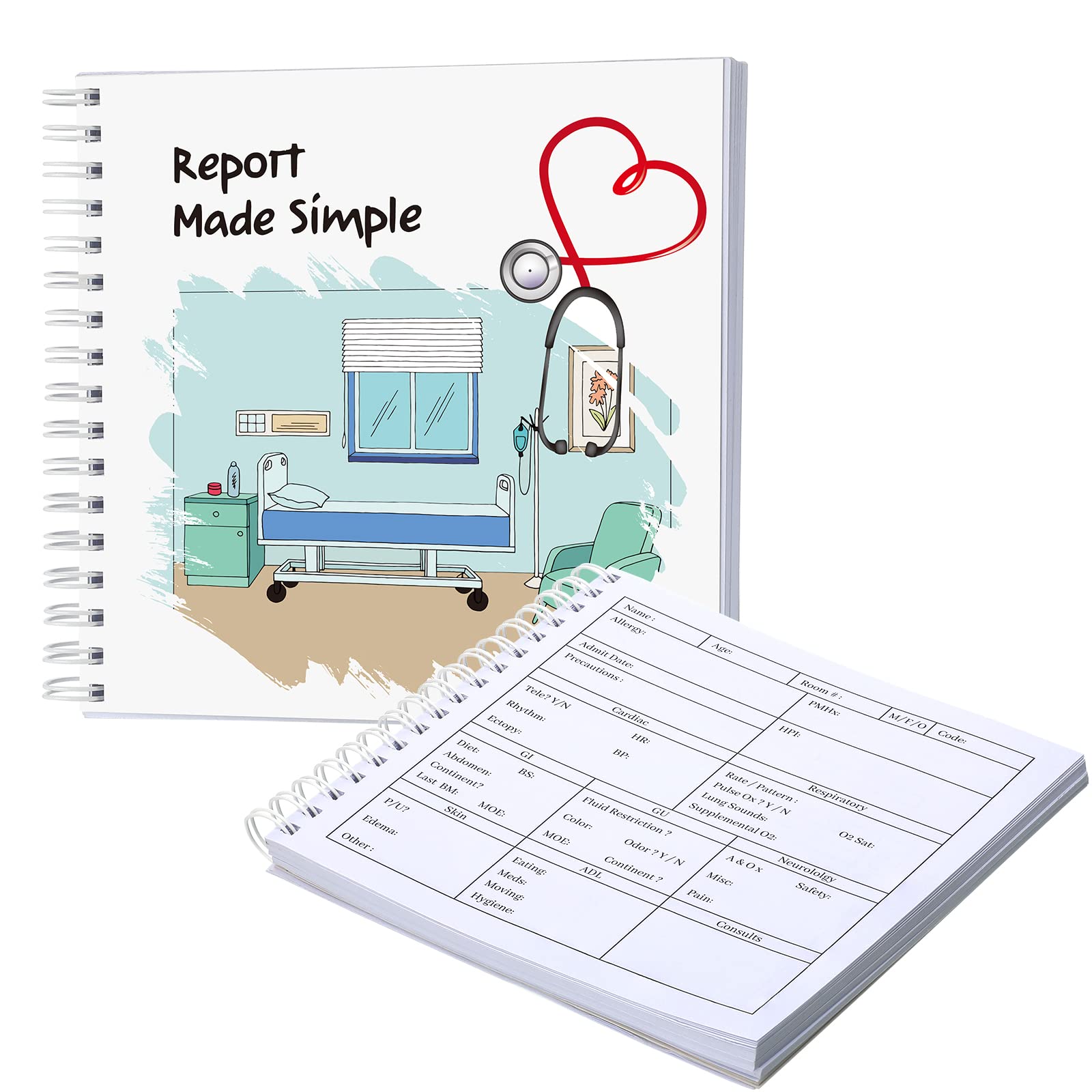 Marspark Nurse Report Sheet Notebook Pocket Notebook for Nurses Nursing Notepad Student Appreciation Journal for Organizing Notes, Giving Report (1 Pack)