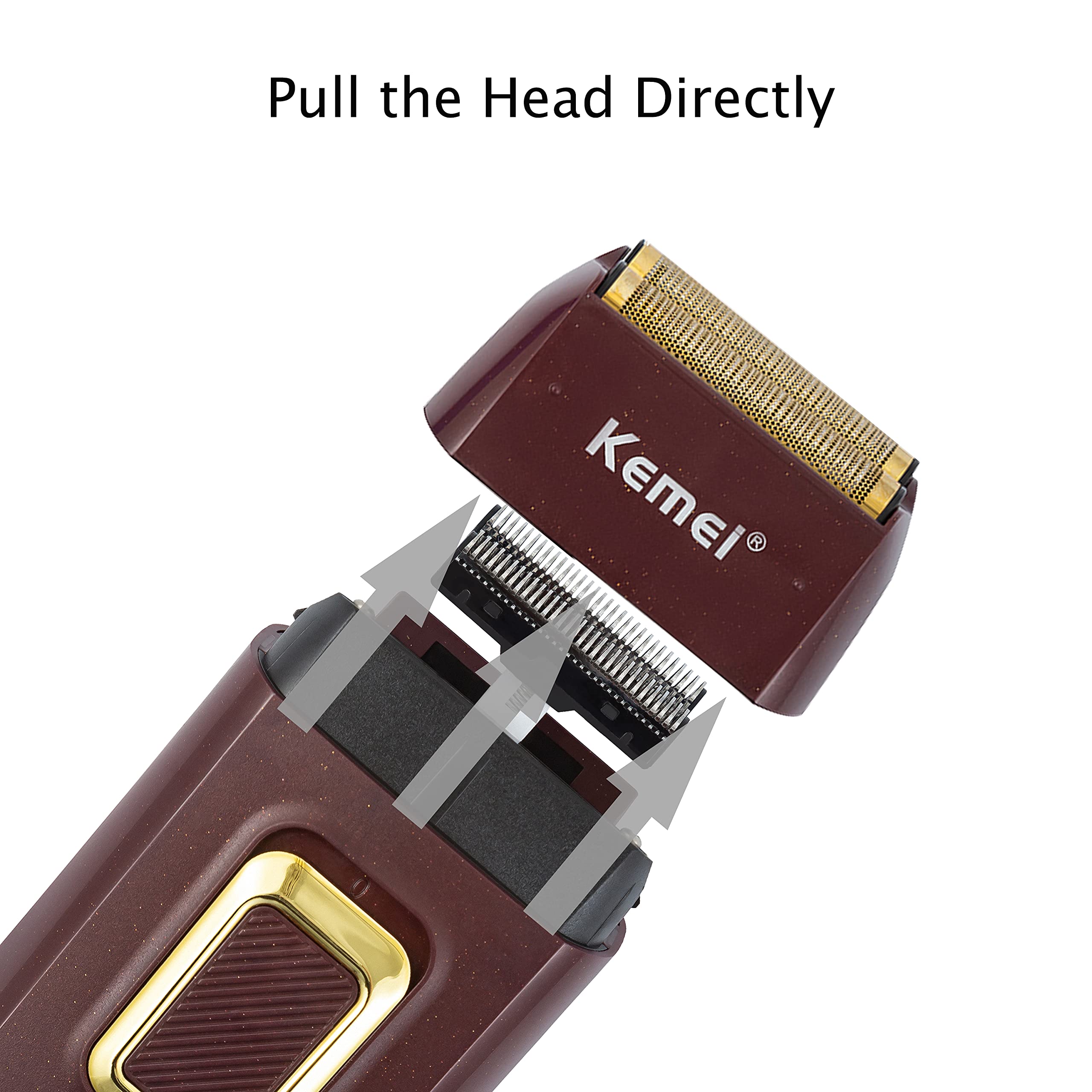 KEMEI Foil Shaver Double Electric Shaver for Men Electric Razors Head Shaver for Bald Men Barber Supplies Hair & Beard Trimmer Cordless Rechargeable