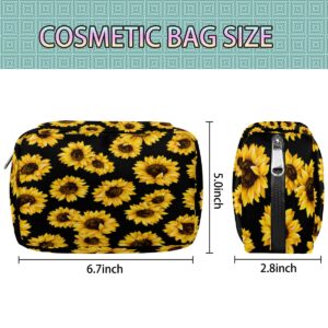 Travel Toiletry Bag for Women Travel Makeup Bag Organizer Cute Small Make Up Bag for Traveling Women Cosmetic Bag, Waterproof Shaving Bag for Men Travel Essentials Toiletries (Sunflower)