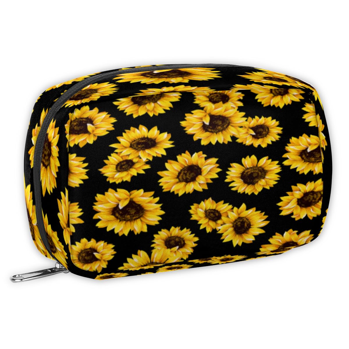 Travel Toiletry Bag for Women Travel Makeup Bag Organizer Cute Small Make Up Bag for Traveling Women Cosmetic Bag, Waterproof Shaving Bag for Men Travel Essentials Toiletries (Sunflower)