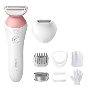 Philips Beauty Lady Electric Shaver Series 6000, Cordless with 7 Accessories, BRL146/00, White