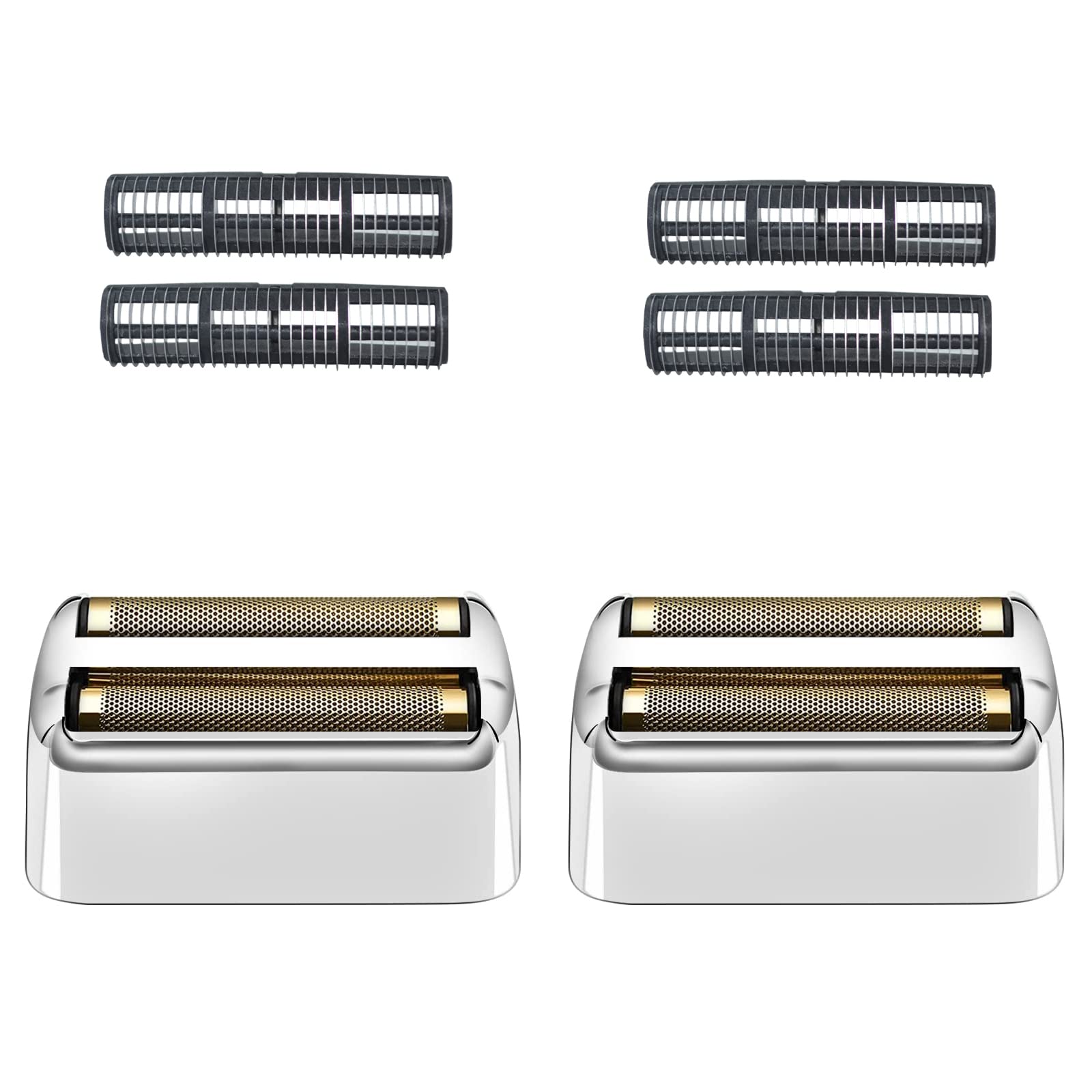 2 Pack Shaver Replacement Foil and Cutters compatible with BaBylissPRO Double FXFS2 Metal shaver foil replacement,Silver