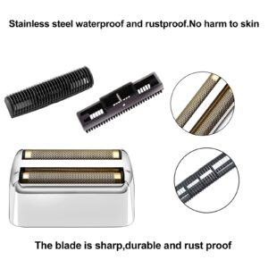 2 Pack Shaver Replacement Foil and Cutters compatible with BaBylissPRO Double FXFS2 Metal shaver foil replacement,Silver