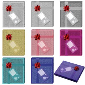 18 pcs christmas gift card holder boxes glitter gift card box with red wrapping bow small gift card holders christmas giftcard containers gift wrap boxes for christmas holiday party birthday decor