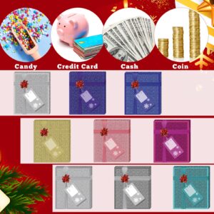 18 Pcs Christmas Gift Card Holder Boxes Glitter Gift Card Box with Red Wrapping Bow Small Gift Card Holders Christmas Giftcard Containers Gift Wrap Boxes for Christmas Holiday Party Birthday Decor