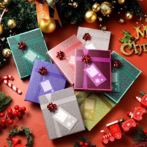 18 Pcs Christmas Gift Card Holder Boxes Glitter Gift Card Box with Red Wrapping Bow Small Gift Card Holders Christmas Giftcard Containers Gift Wrap Boxes for Christmas Holiday Party Birthday Decor