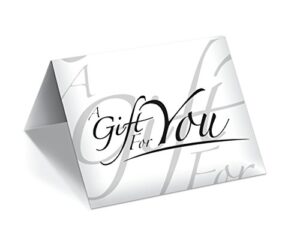 gift card presenter (white - italic) 100 pack