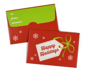 guardian gift card envelopes - 100 count giftcard holders, christmas envelopes for giftcards, holiday giftcard holders, 2-1/2” x 3-5/8”, happy holidays - red