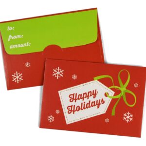 Guardian Gift Card Envelopes - 100 Count Giftcard Holders, Christmas Envelopes For Giftcards, Holiday Giftcard Holders, 2-1/2” x 3-5/8”, Happy Holidays - Red