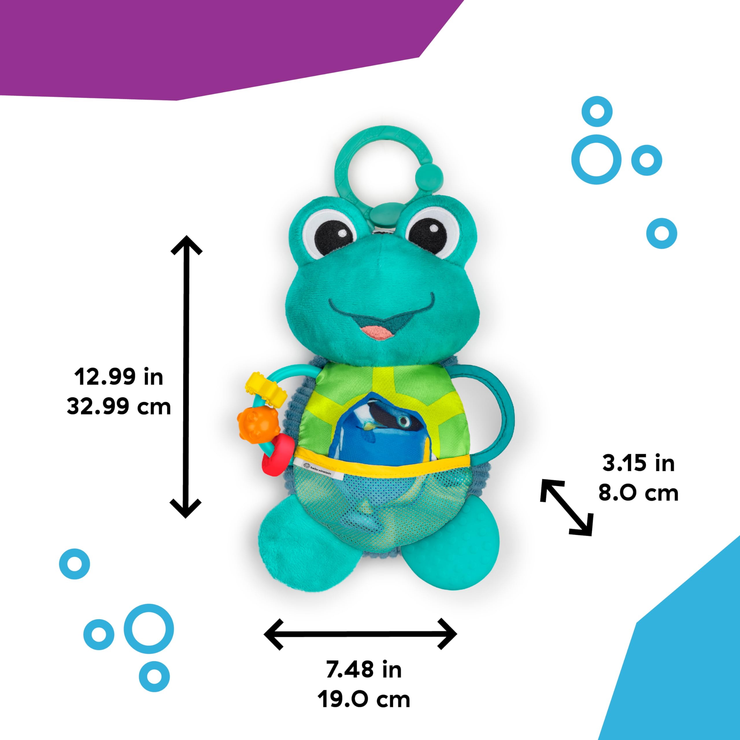 Baby Einstein Ocean Explorers Neptune’s Sensory Sidekick Activity Plush Toy for Ages 0 Months and Up