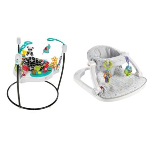 fisher-price baby bouncer and portable chair set with toys and music