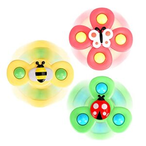 alasou 3pcs suction cup spinner toys for 1 year old boy girl|spinning top baby toys 6 12 18 months|1 2 year old boy birthday gift|baby bath toys for kids ages 1-3|sensory toys for toddlers 1-3