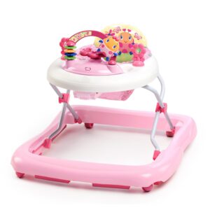 bright starts juneberry walk-a-bout walker with easy fold frame for storage, ages 6 months +