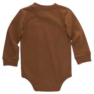 Carhartt Long-Sleeve Pocket Bodysuit, Carhartt Brown, 12 Months