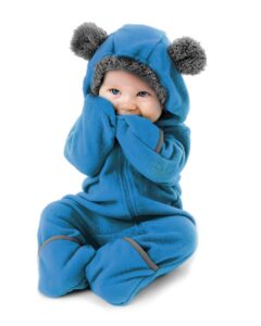 fleece baby bunting bodysuit – infant one piece kids hooded romper outerwear toddler jacket