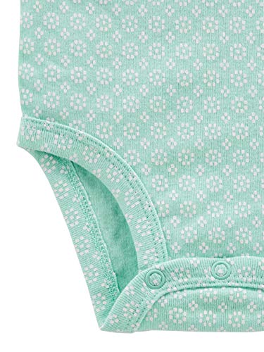 Simple Joys by Carter's Baby Girls' 5-Pack Long-Sleeve Bodysuit, Mint Green/Navy Dots/Pink/Butterflies/Floral, 3-6 Months