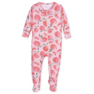 gerber unisex baby toddler buttery soft snug fit footed pajamas with viscose made from eucalyptus, just peachy, 18 months